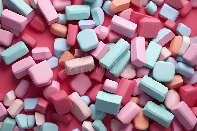 Production of Chewing Gums. Stock Illustration - Illustration of colors ...