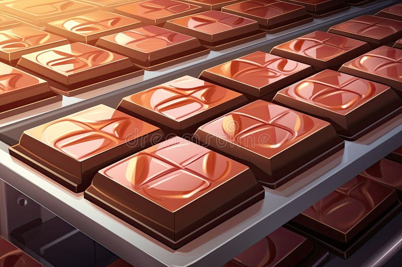 Production of Chocolate Bars Confectionery Factory Stock Photo - Image ...