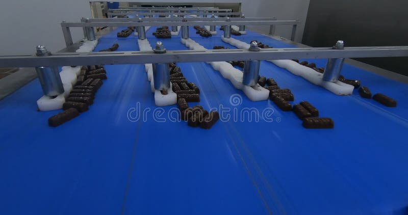 Production of Chocolates. Automated Chocolate Production Line at the ...