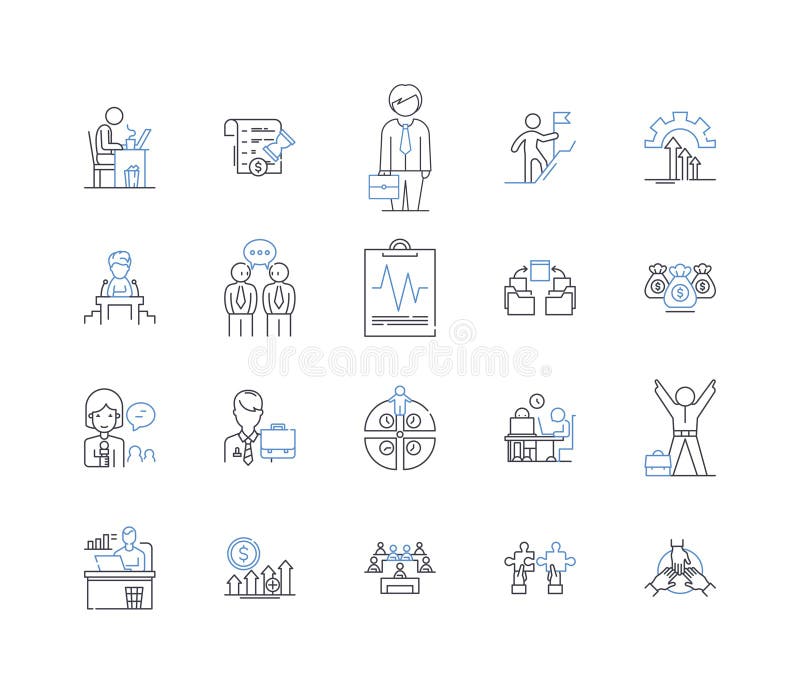 Production Competence Line Icons Collection. Efficiency, Automation ...