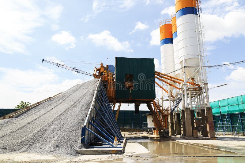 Production of concrete stock image. Image of machine - 25871589