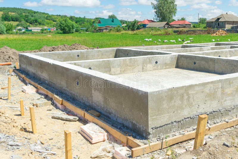 Production of the Concrete Base Under the House with Use of a Removable ...