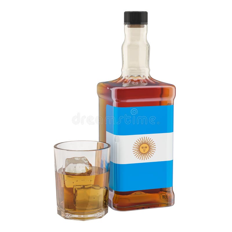 Production and Consumption of Alcohol Drinks in Argentina, Concept. 3D ...