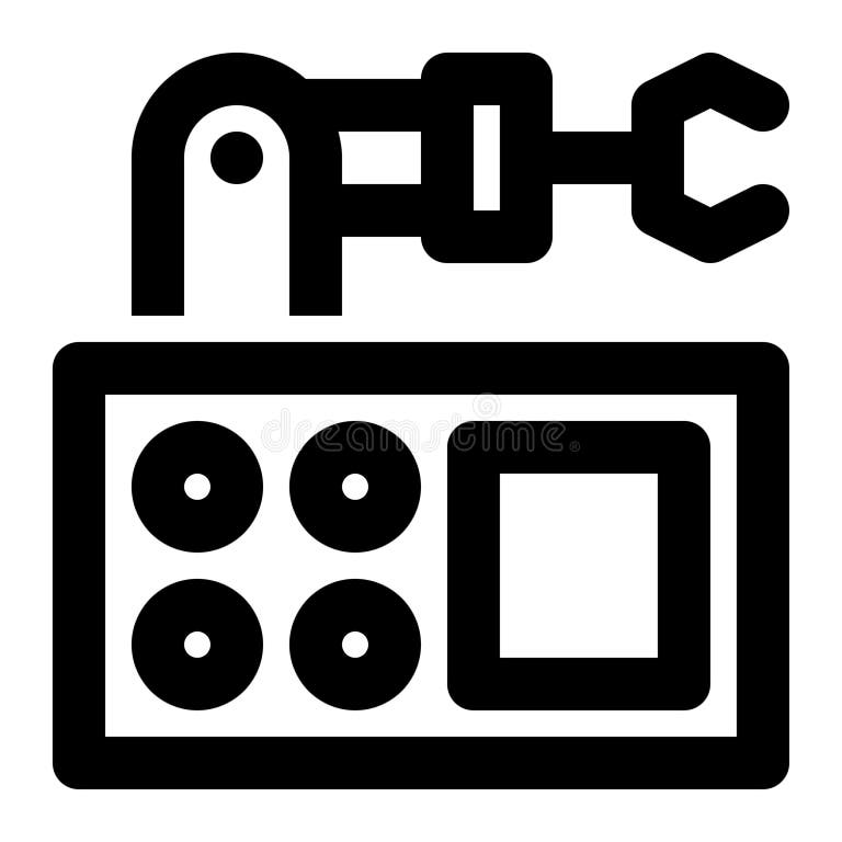 Manufacturing Controller, PLC Outline Icon Stock Illustration ...