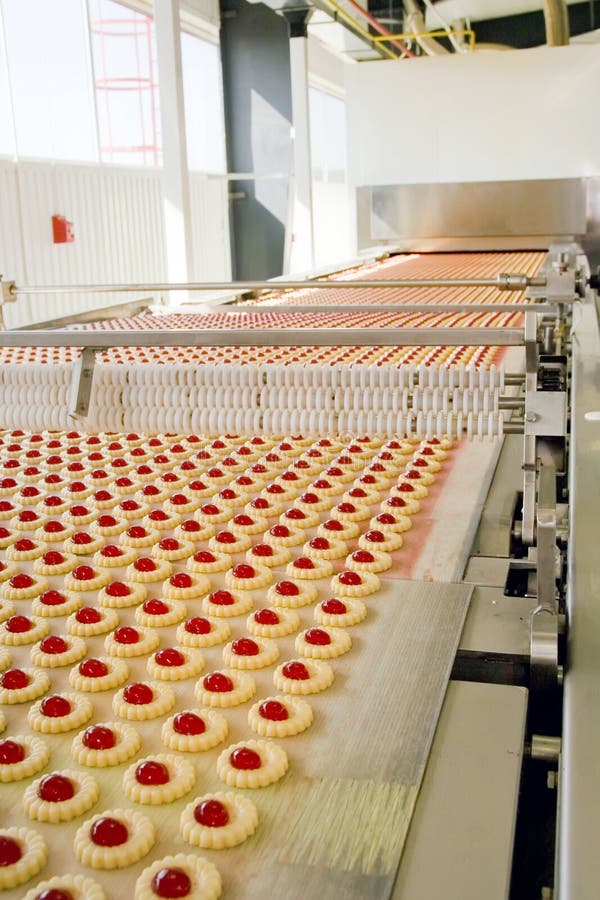 Production Cookie in Factory Stock Photo - Image of automation ...