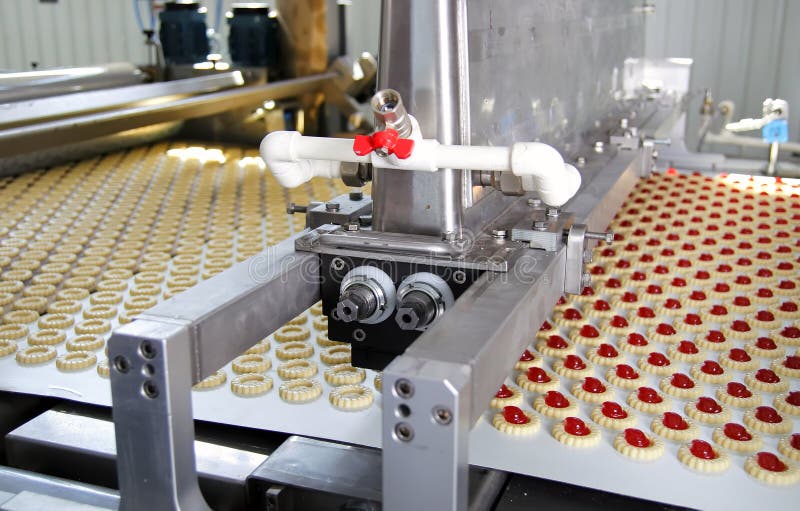 Production Cookie in Factory Stock Photo - Image of automation ...