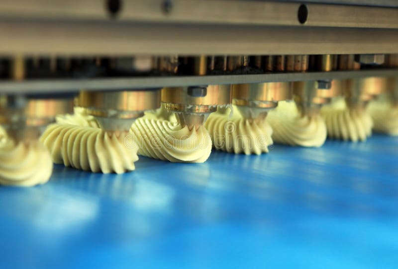 Production Cookie in Factory Stock Image - Image of bake, mechanism ...