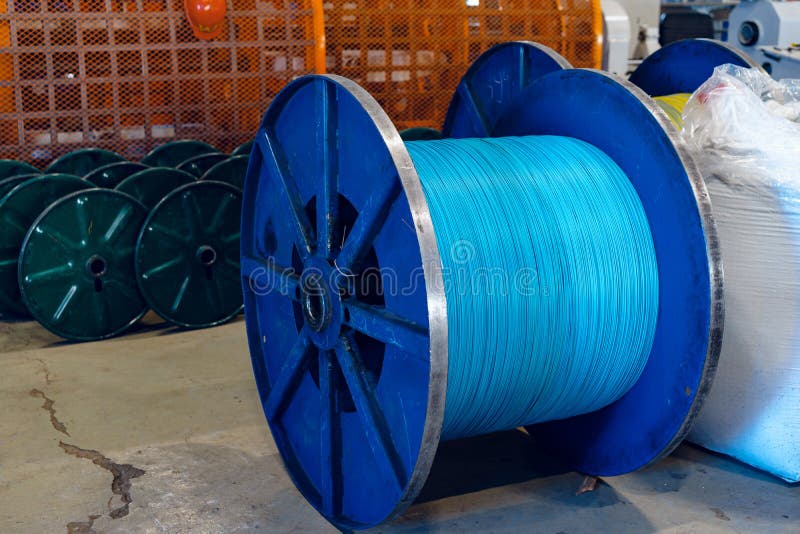 Production of Copper Wire, Cable in Reels at Factory. Cable Factory ...