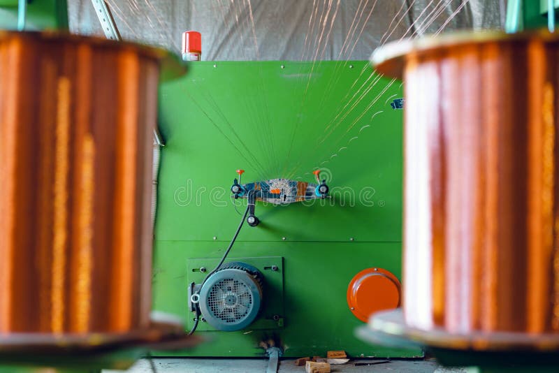 Production of Copper Wire, Cable in Reels at Factory. Cable Factory ...
