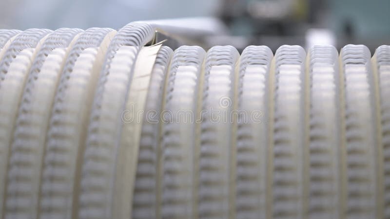 Production of Corrugated Cardboard Using Special Machine Stock Video ...