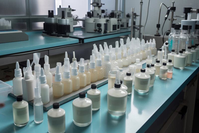 Production of Cosmetics. AI Generated Stock Illustration - Illustration ...