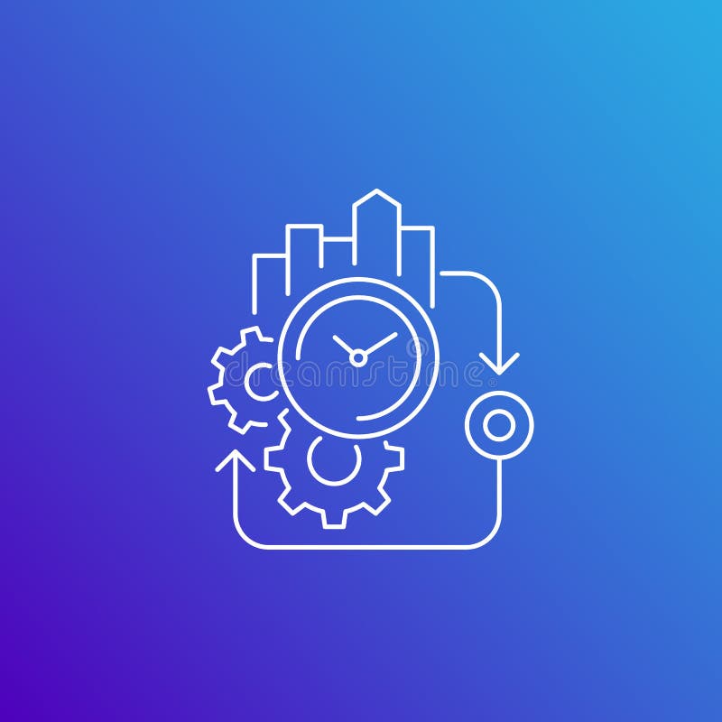 Production Cycle, Efficiency Line Icon Stock Vector - Illustration of ...