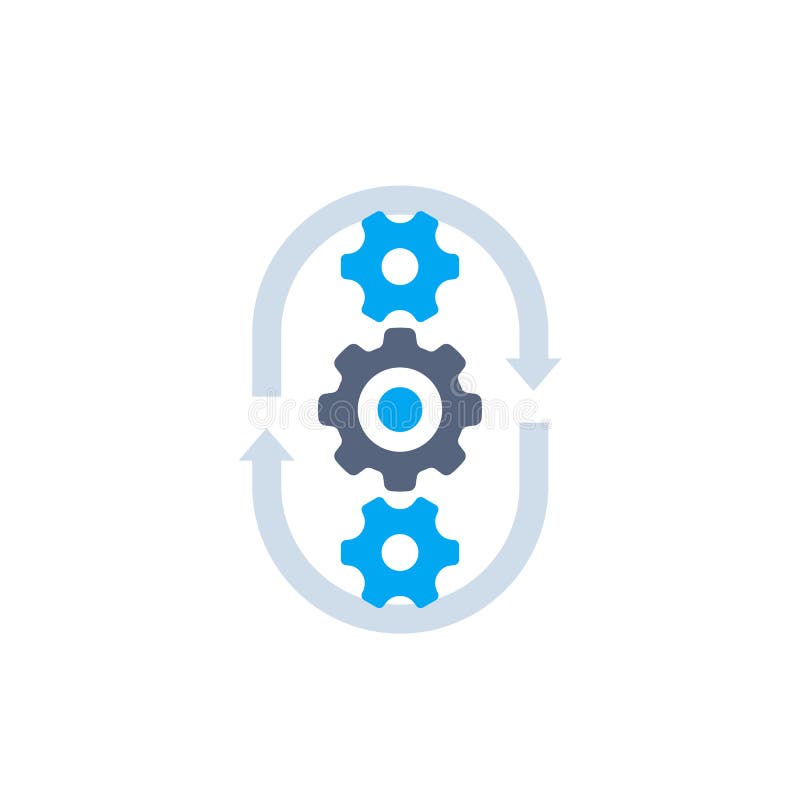 Process Vector Icon on White Stock Vector - Illustration of cycle, icon ...