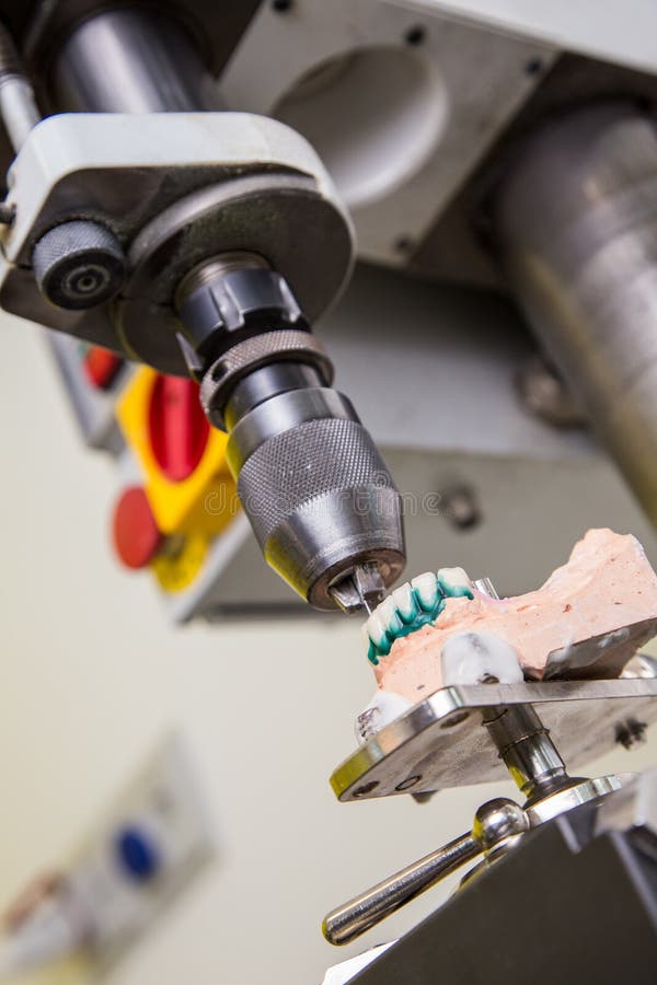 Production Dentures Drill in Action Stock Image - Image of corona ...