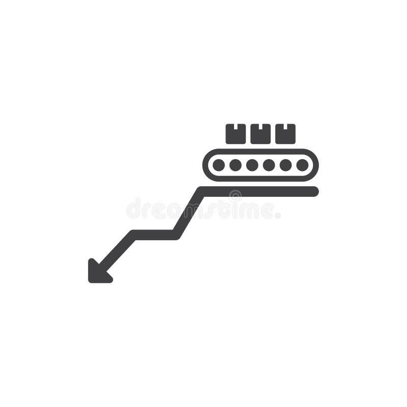 Production Down Icon stock illustration. Illustration of industry ...
