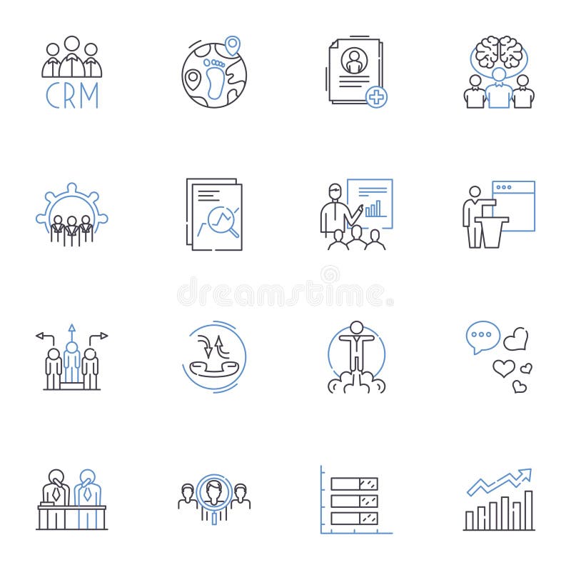 Production Efficiency Line Icons Collection Streamlining Optimization