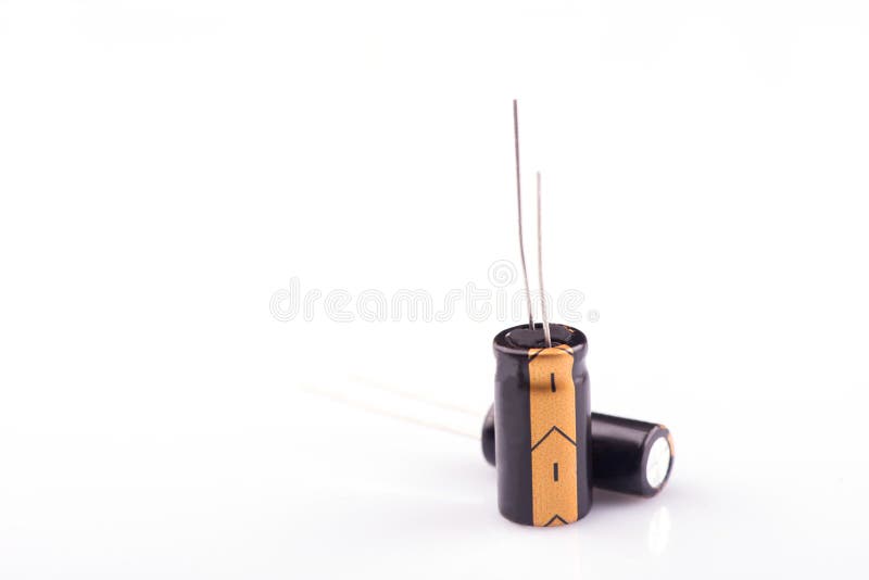 Capacitor Close-up. Capacitor on a White Background Stock Photo - Image ...