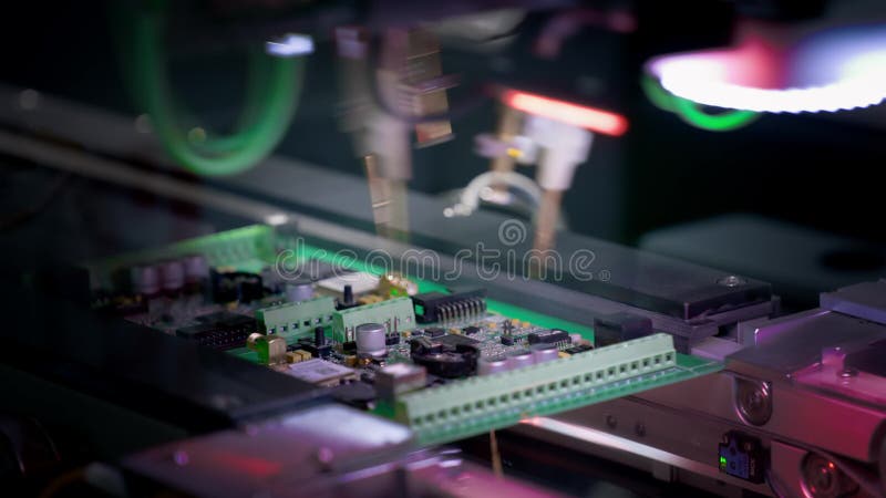 Electronic Circuit Board Production. Automated Circut Board Machine ...