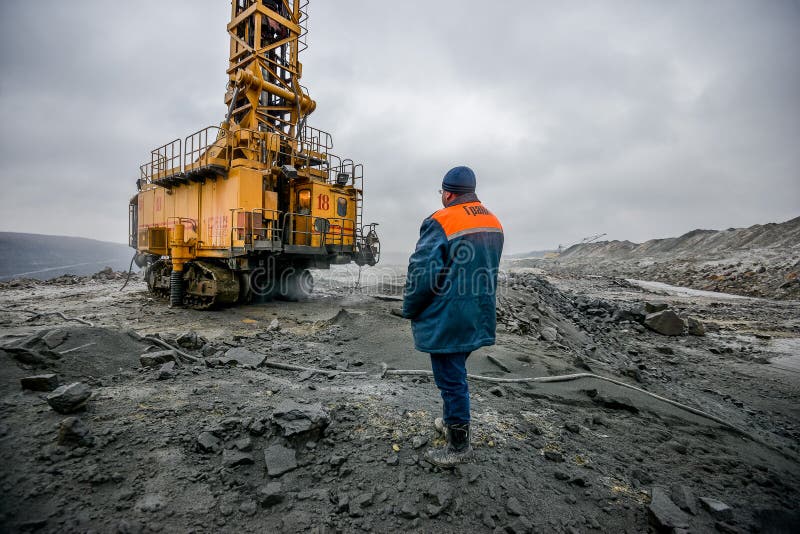 Production Granite Stone Mining by Quarry Machines Editorial Stock ...