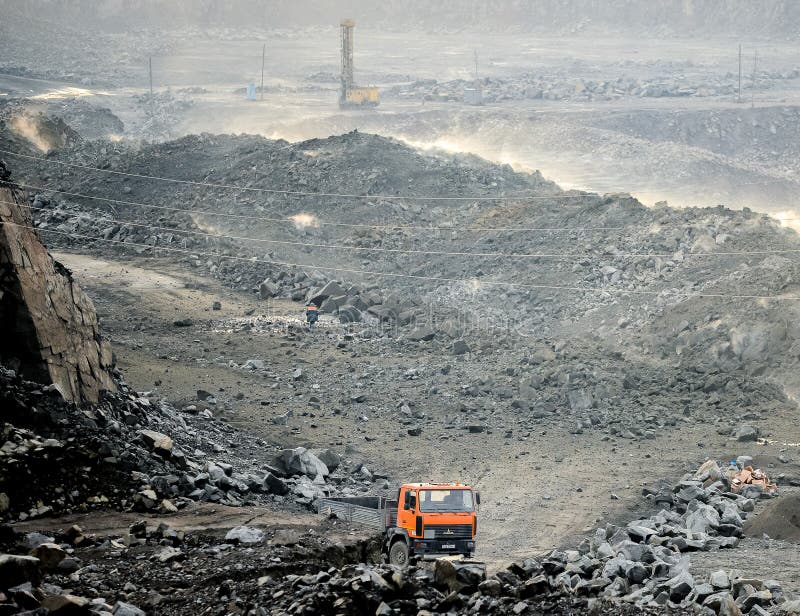 Production Granite Stone Mining by Quarry Machines Editorial ...