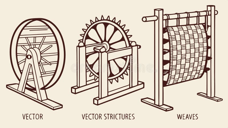 Weaving Process Vector, Textile Vector Design Production Graphic ...