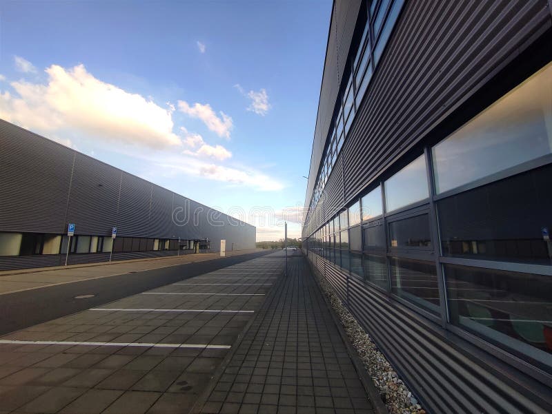 Production Hall in an Industrial Zone Stock Photo - Image of work ...