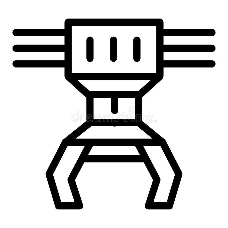 Production Hand Line and Glyph Icon. Mechanical Claw Vector ...