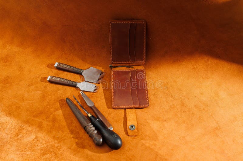 Production of Handicrafts from Genuine Stock Photo - Image of purse ...