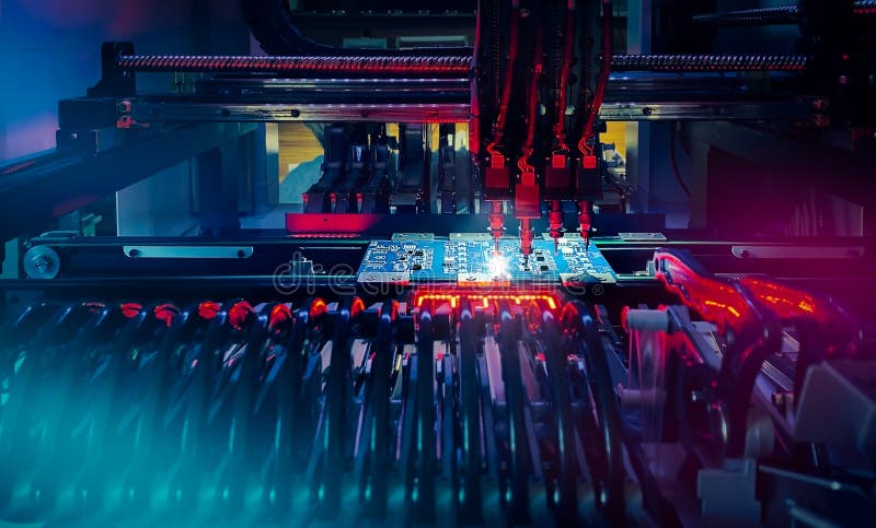 Production of High-tech Computer Chips at Semiconductor Crisis. Stock ...