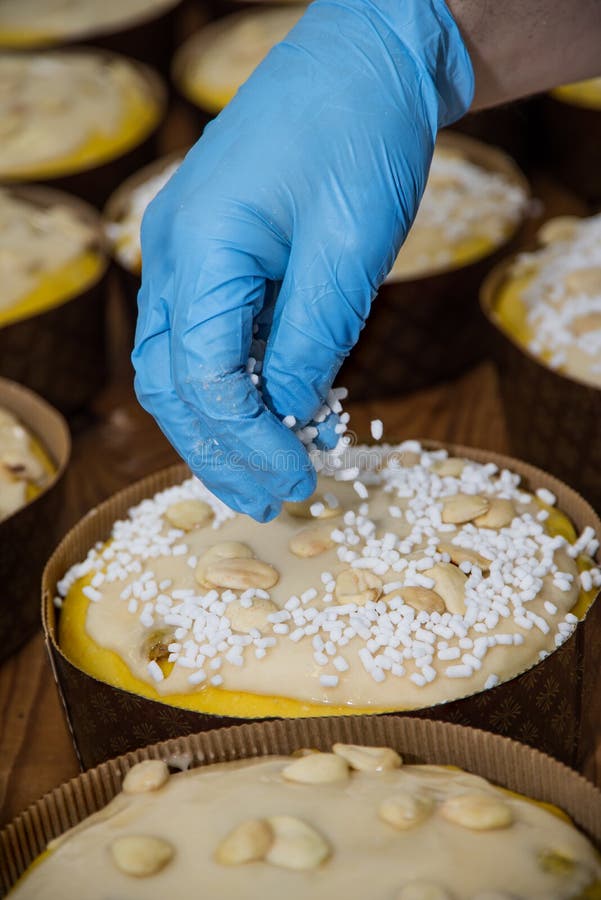 Production of Homemade Panettone Stock Image - Image of traditional ...