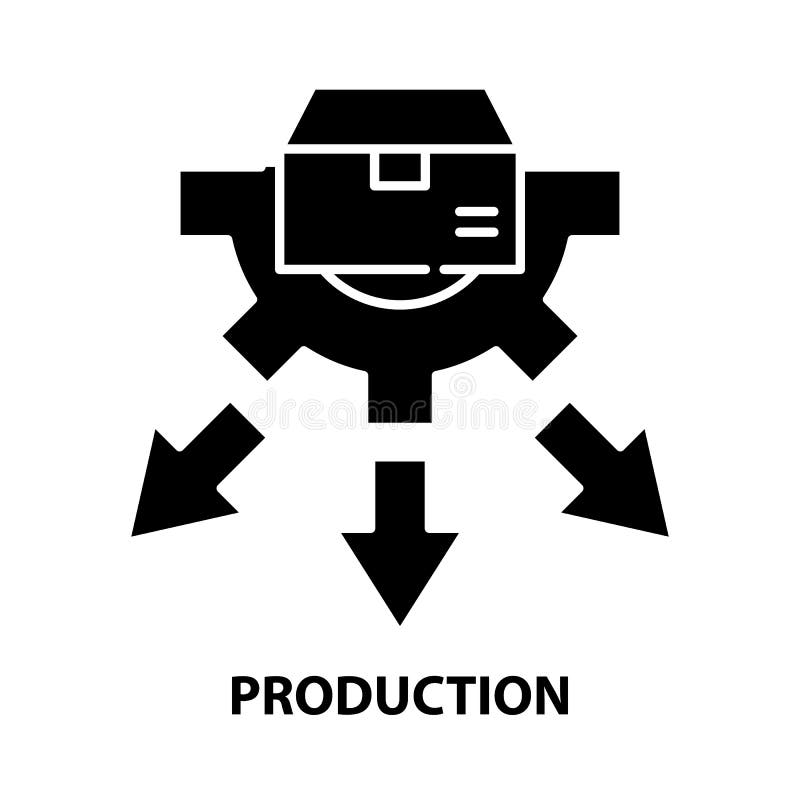 Production Icon, Black Vector Sign with Editable Strokes, Concept ...