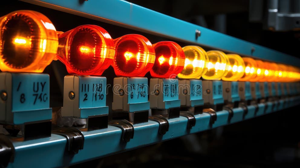 Production Indicator Lights Stock Illustration - Illustration of ...