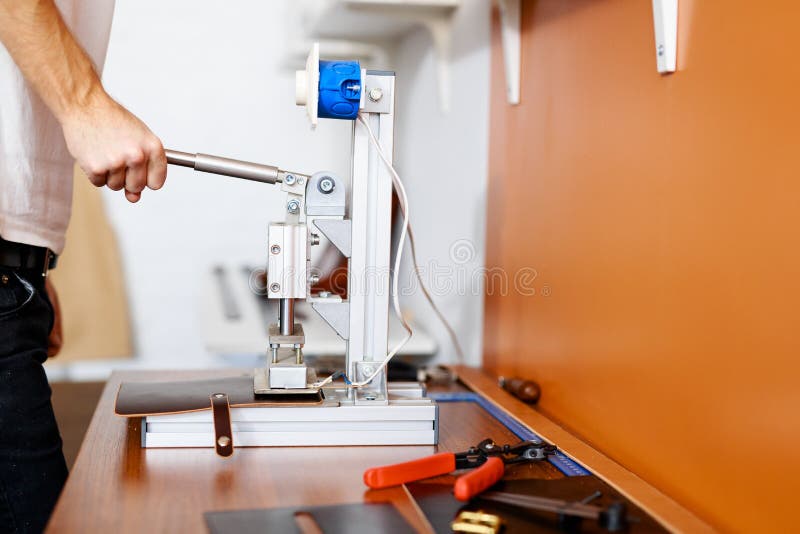 Production of Leather Wallet Stock Photo - Image of working, workman ...