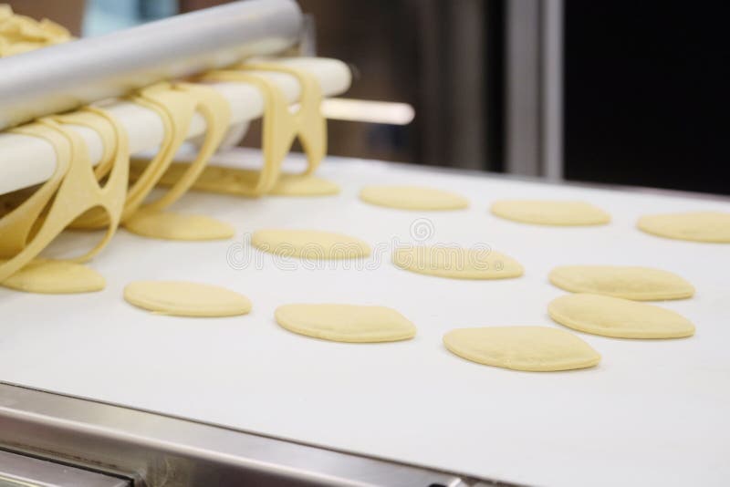 Production line at bakery stock image. Image of flour - 53438921