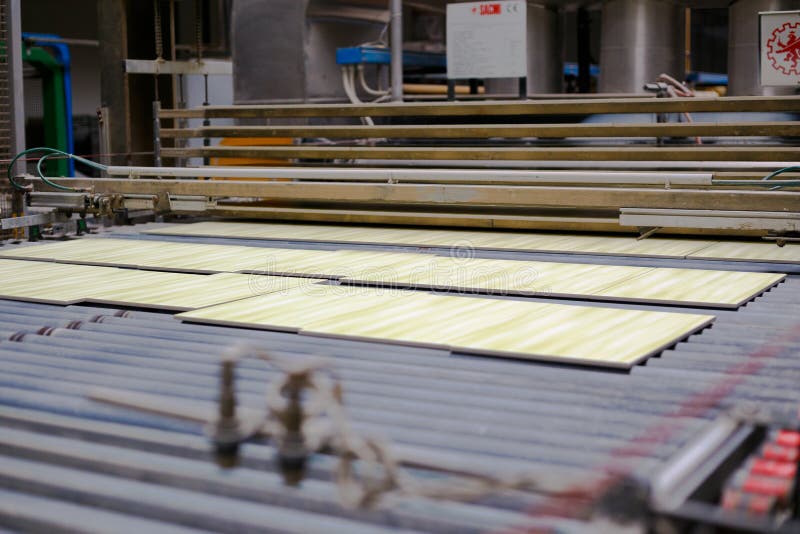 Production Line with Ceramic Tiles Stock Photo - Image of bench, clad ...