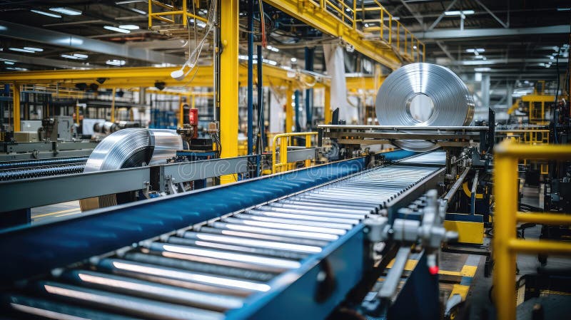 Production Line Conveyor Belt Stock Illustration - Illustration of ...