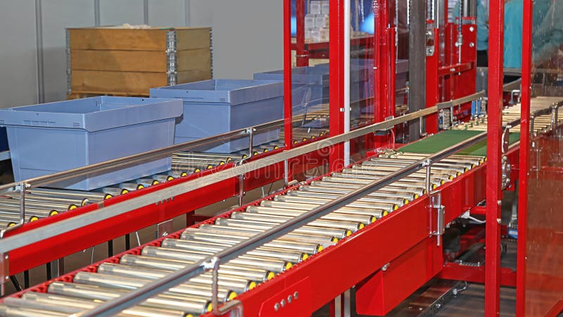 Production Line Conveyor stock image. Image of distribution - 149708031