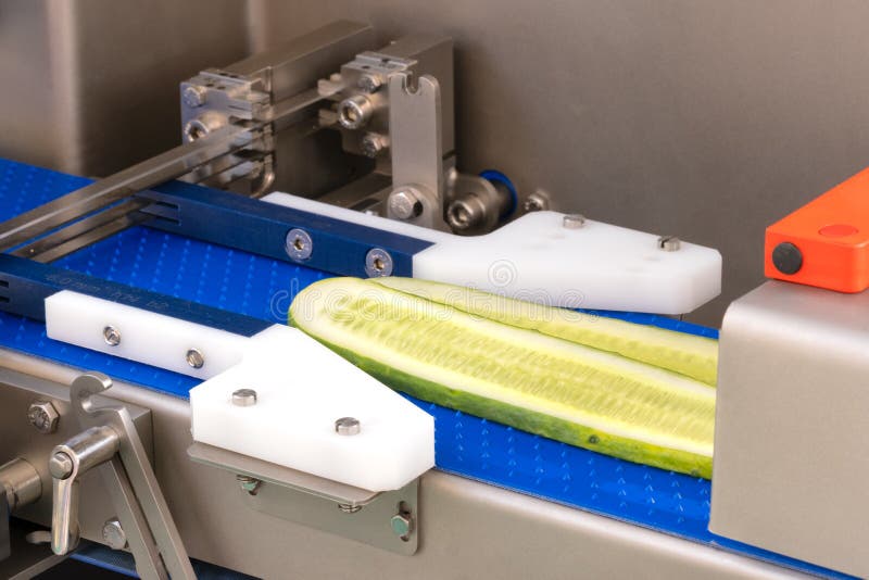 Production Line Conveyor for Food Packaging Stock Image - Image of ...