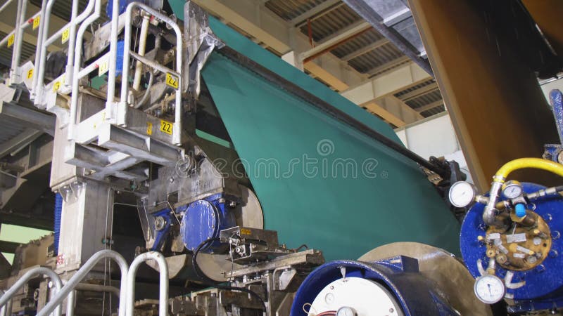 Production Line with Green Strip and Turning Rollers in Shop Stock ...