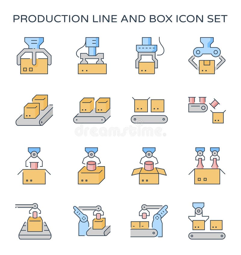 Production line icon stock vector. Illustration of conveyor - 121112997