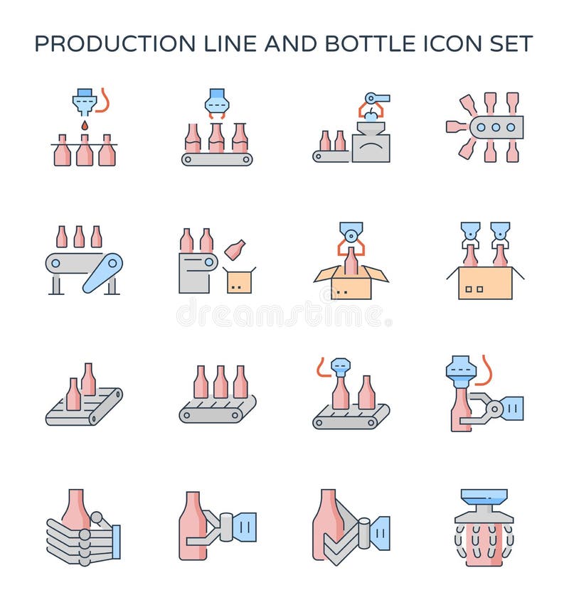 Production line icon stock vector. Illustration of conveyor - 121112997