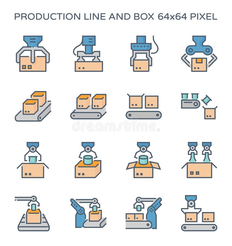 Production line icon stock vector. Illustration of conveyor - 121112997