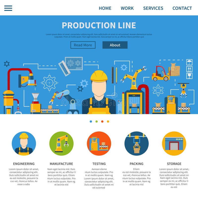 Production Line Horizontal Banners Stock Vector - Illustration of ...