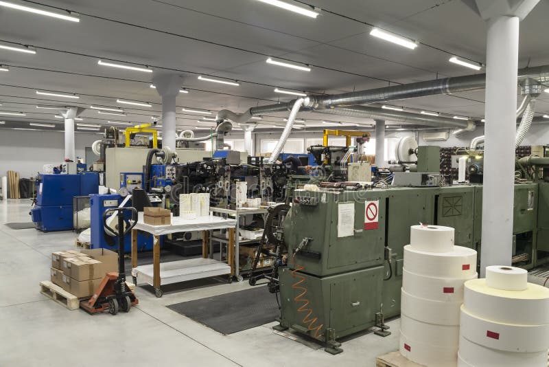 Production Line for Print Label; Stock Photo - Image of ductwork ...
