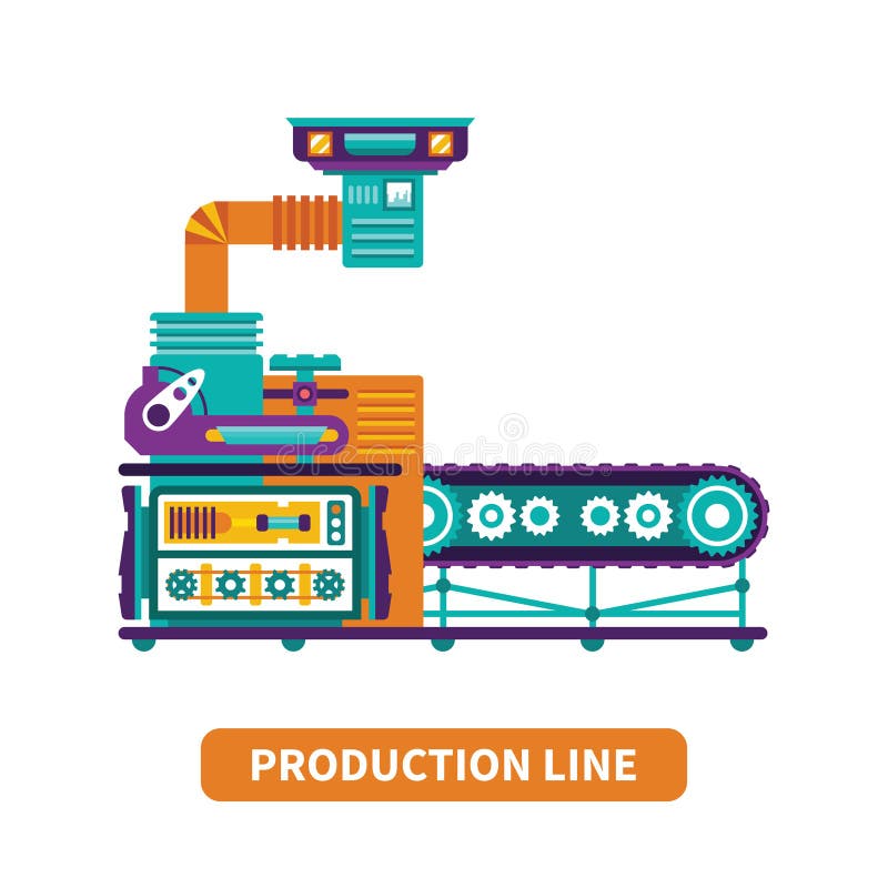 Production Line Vector Concept in Flat Style Stock Vector ...