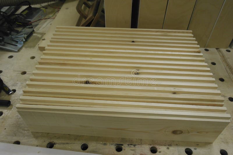 Production of Lining from a Board in the Workshop Stock Image - Image ...