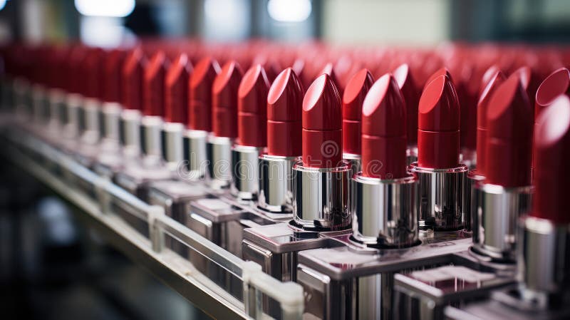 Production of lipstick stock illustration. Illustration of packaging ...