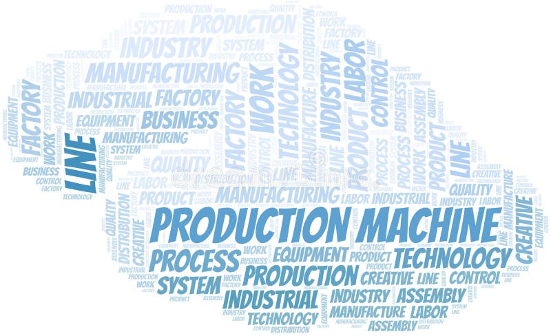 Production Machine Word Cloud Create with Text only. Stock Illustration ...