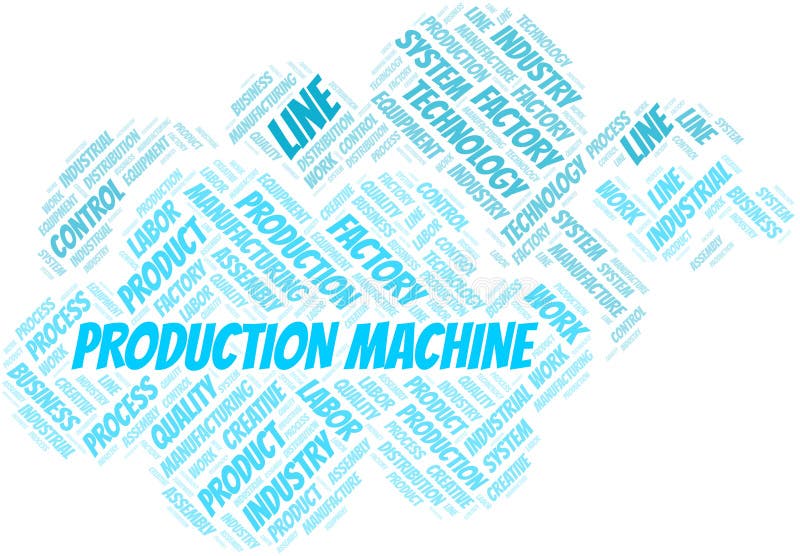 Production Machine Word Cloud Create with Text only. Stock Illustration ...