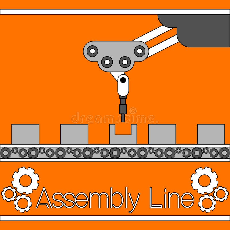 Assembly line poster stock vector. Illustration of vector - 159613871